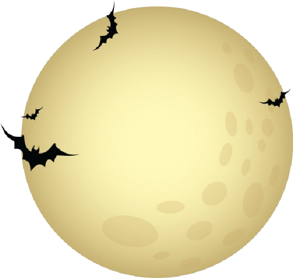 Download Moon With Bats Halloween Clipart - Clip Art | Transparent PNG ...