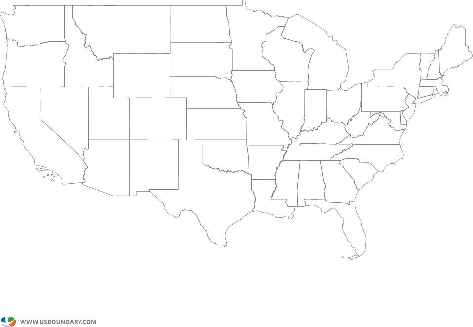 Blank Map Of The United States Png Clip Royalty Free - Map Of Mainland ...