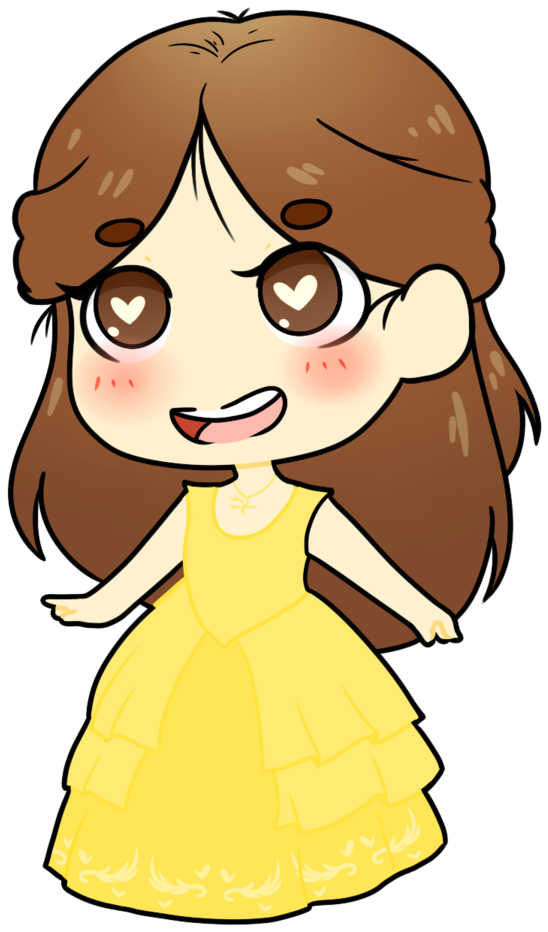 Emma Watson As Belle Chibi By Screamingxax - Chibi (751x1064), Png Download