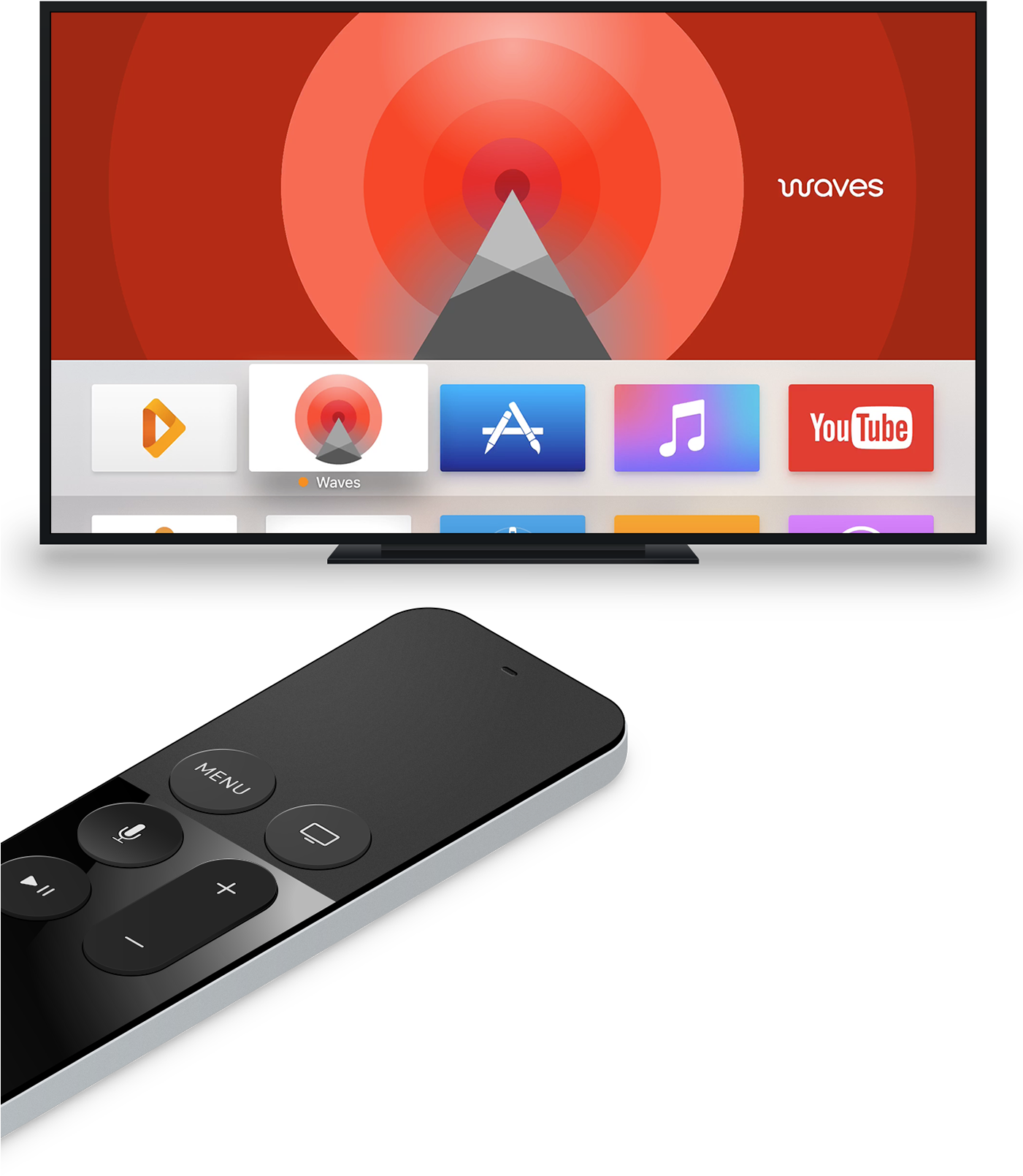 Layered App Icon For Tvos Waves Radio Player (1400x1766), Png Download