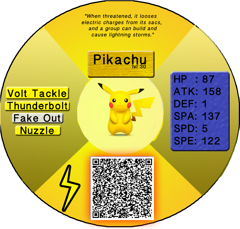 Pikachu Qr Code Card (866x800), Png Download