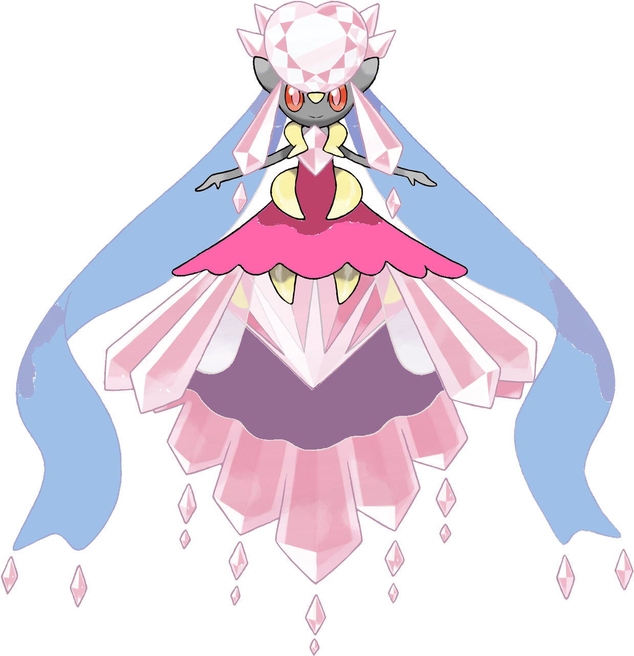 719 Diancie Mega Shiny (1245x1280), Png Download