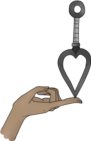 Heart Shrine Kunai - Heart (450x600), Png Download