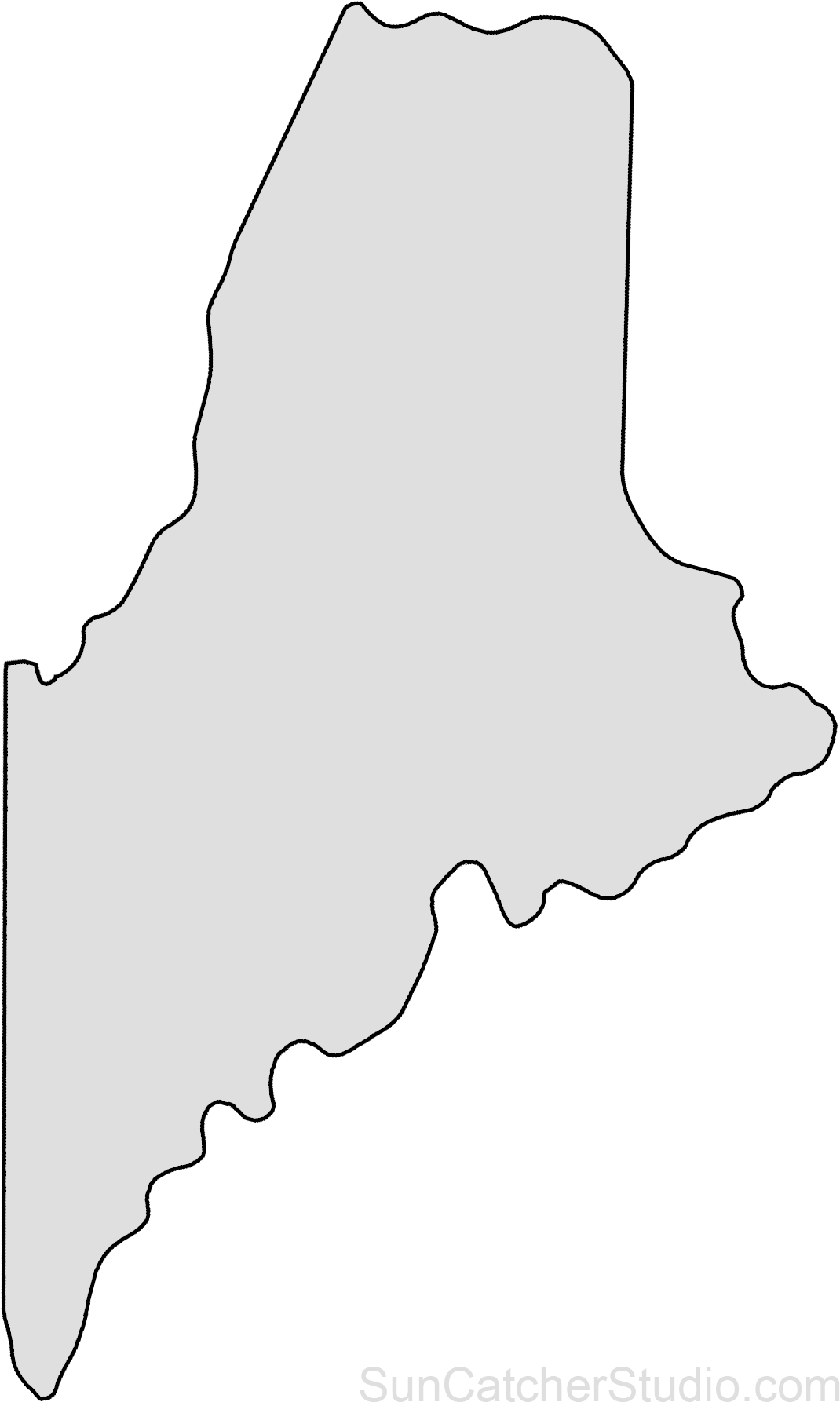 Maine Map Outline Png Shape State Stencil Clip Art - Pattern (1167x1930 ...