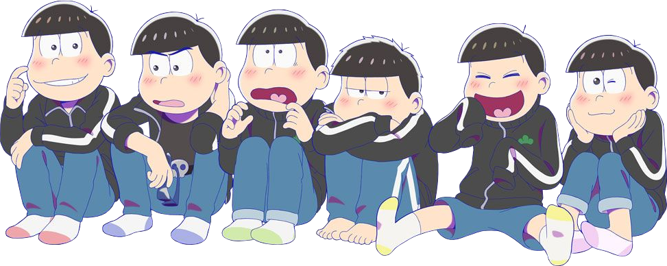 The Six Pose Together (973x388), Png Download