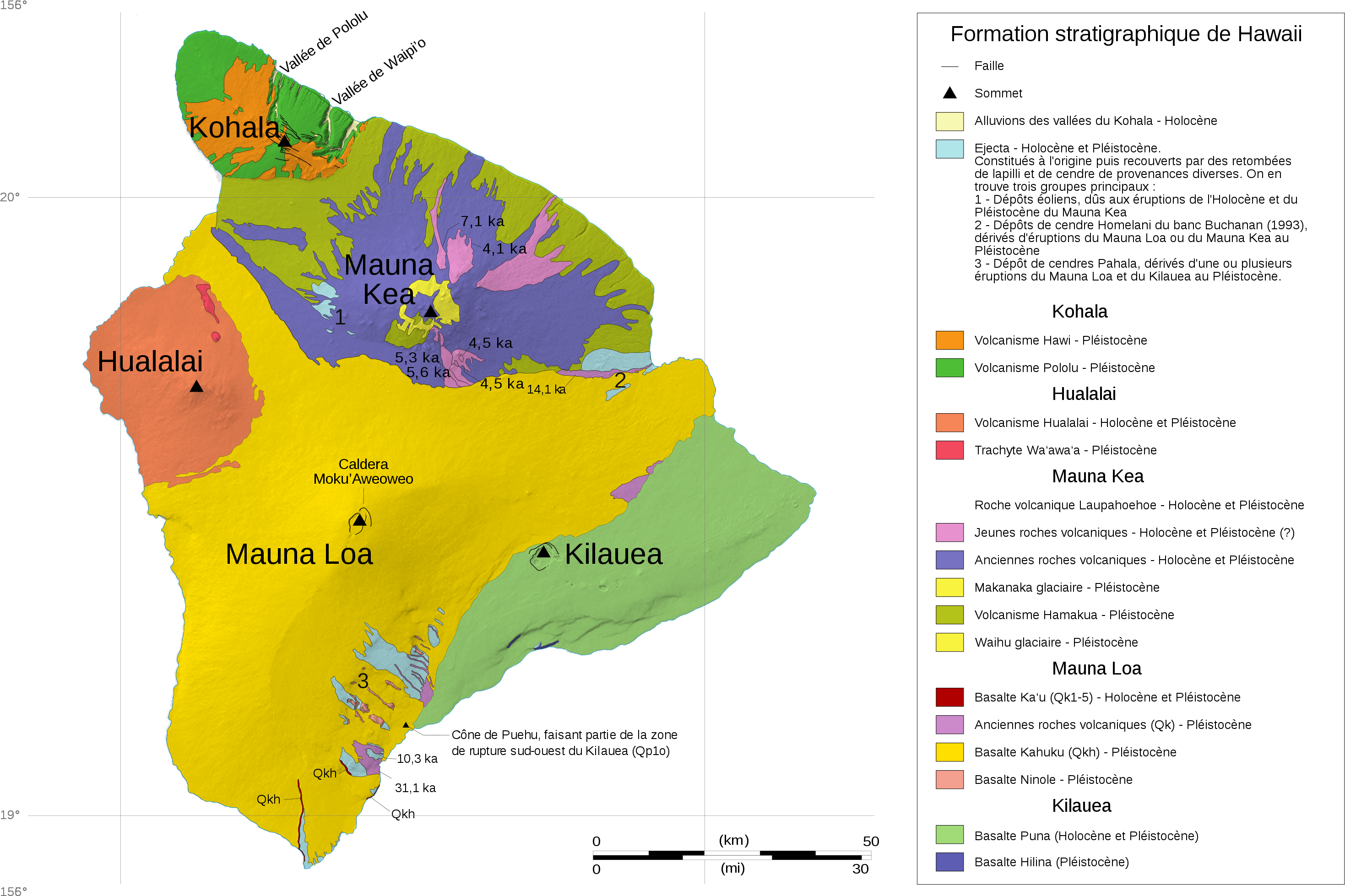 Hawaii Island Stratigraphic Map-fr (2969x1969), Png Download