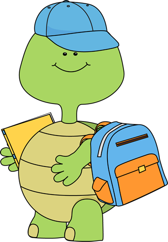 Sea Turtle Clip Art - Turtle Going To School (347x500), Png Download