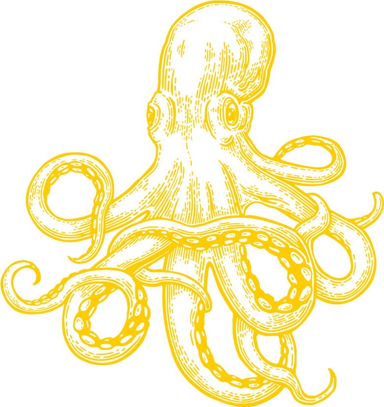 Yellow Octopus (1300x980), Png Download
