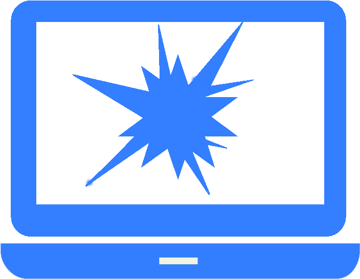 Smashed Laptop Screen (712x546), Png Download