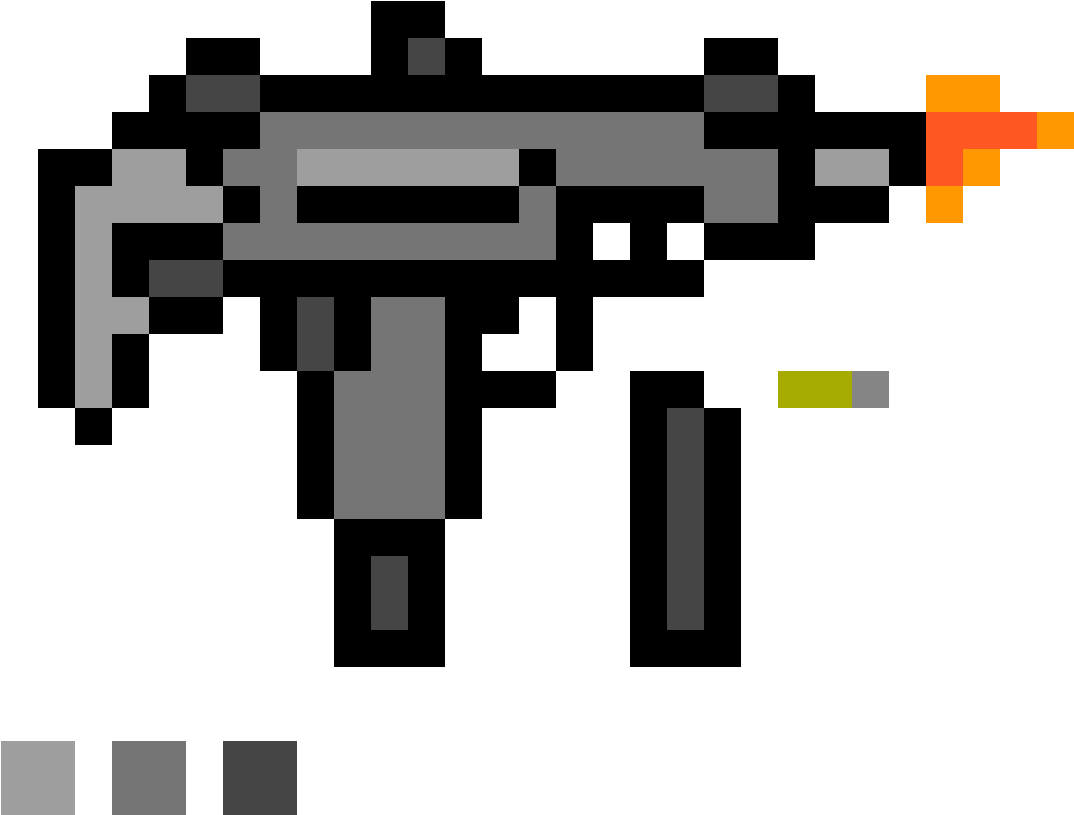 Uzi - Pixel Gun Transparent (1184x1184), Png Download