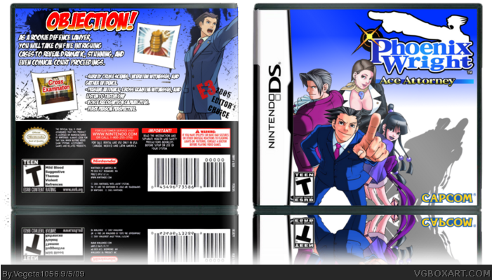 Ace Attorney Box Art Cover - Phoenix Wright Ds Cover (700x407), Png ...