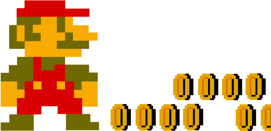 Super Mario Bros Nes - Cartoon Mario 8 Bit (900x506), Png Download