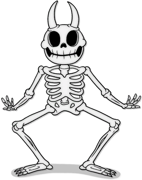 The Devil - Skeleton (498x620), Png Download