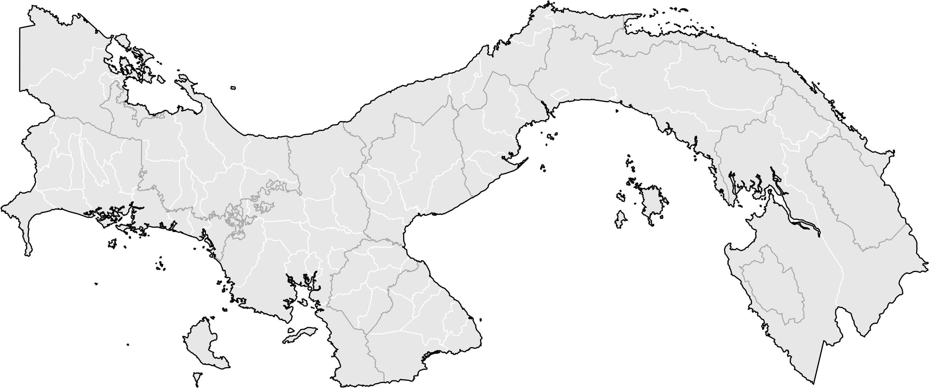 Mapa De Panamá (3014x1269), Png Download