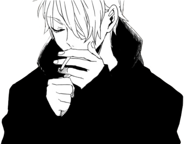 Drawn Smoking Anime (640x480), Png Download