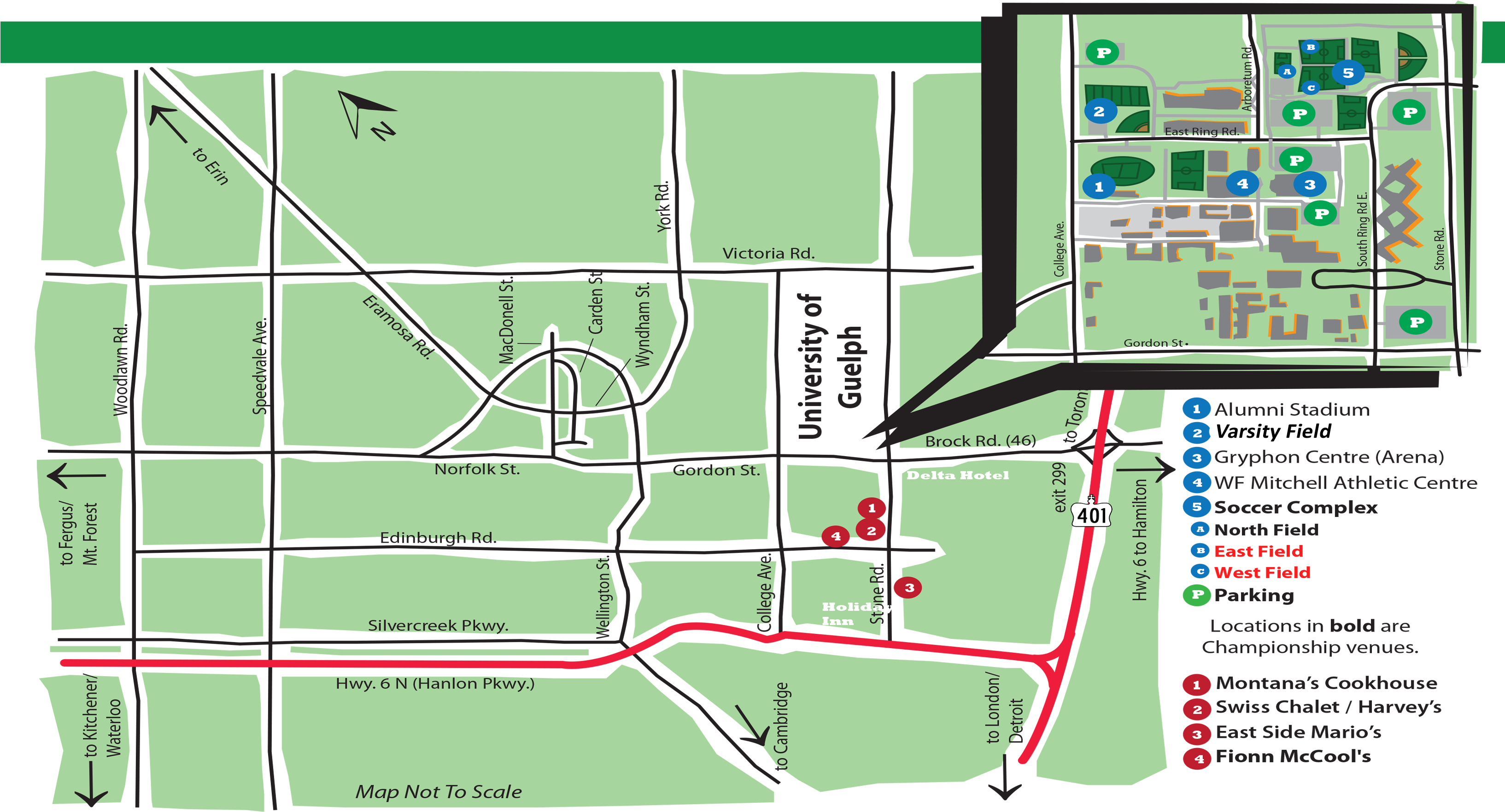 University Of Guelph Map (3300x2475), Png Download