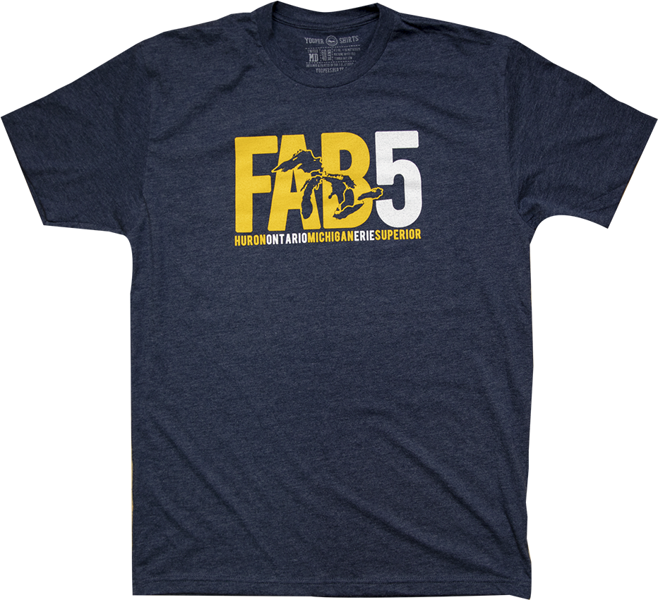 "fab 5" Heather Navy T-shirt (1024x1024), Png Download