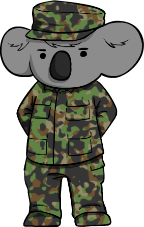 Army Koala (283x445), Png Download