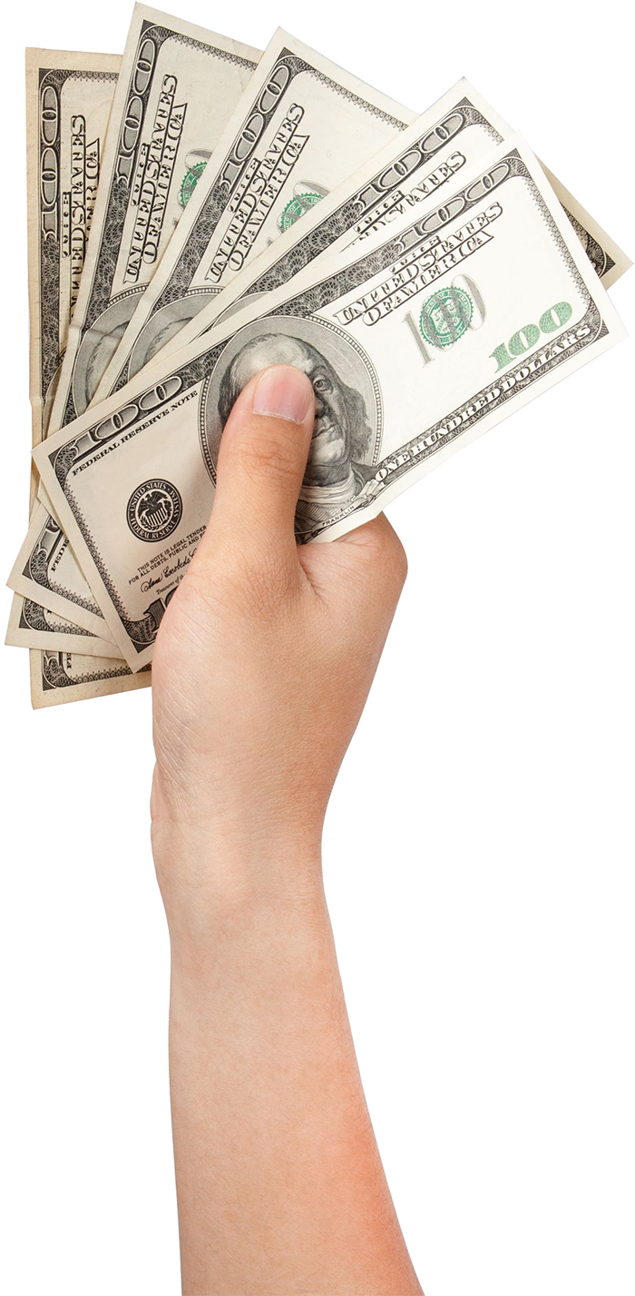 Money In Hand Vertical (700x1427), Png Download