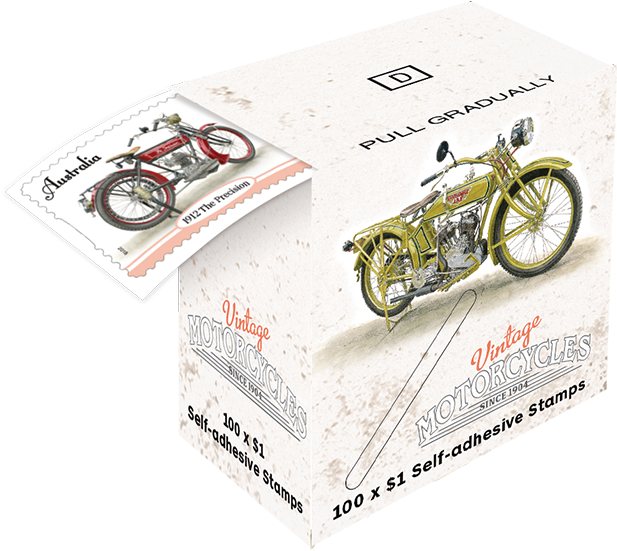 Download Roll Of 100 Vintage Motorcycles Self-adhesive Stamps ...