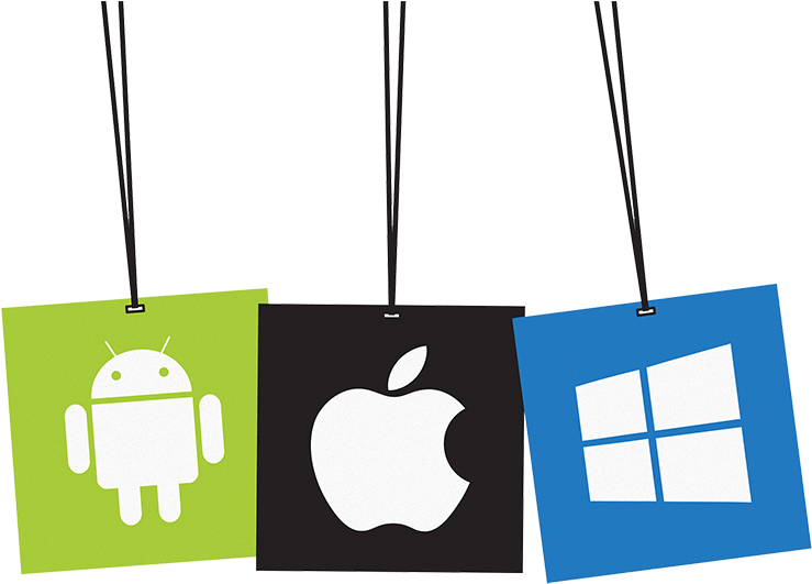 Apps - Apple Android Windows Logo (1000x714), Png Download