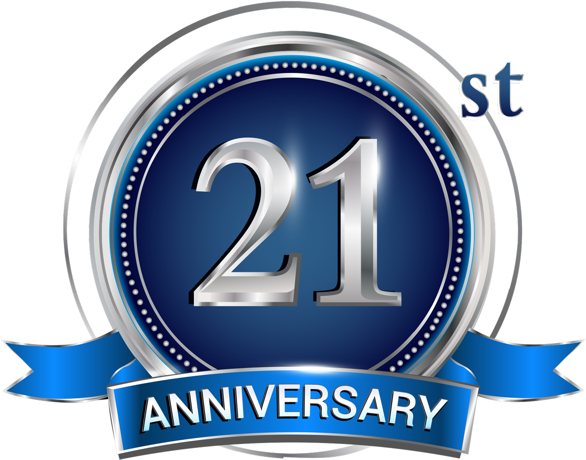 Celebrating 21 Years - Cobalt Blue (1200x1184), Png Download