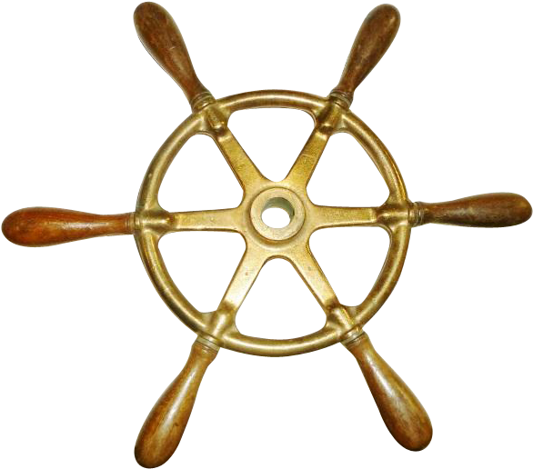Antique Bronze Ships Wheel With 6 Spokes Made With - Ship Handle ...