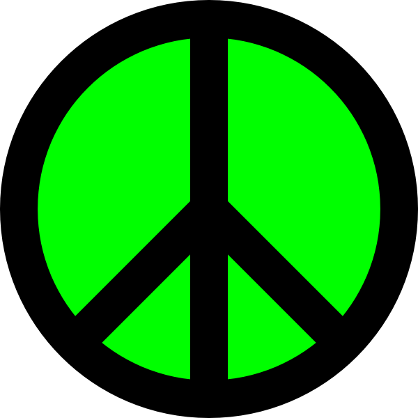 Neon Green & Black Peace Sign Svg Clip Arts 600 X 600 (600x600), Png ...