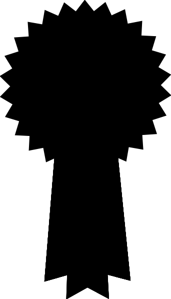 First Place Ribbons Clipart Black