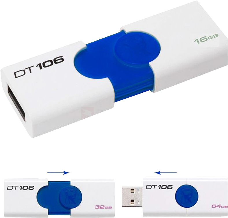 External Storage - Kingston Flash Drive Dt106 (800x800), Png Download