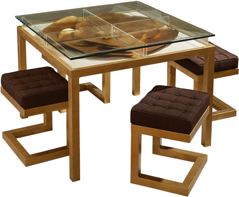 Game Table With Stools - Coffee Table (1000x786), Png Download