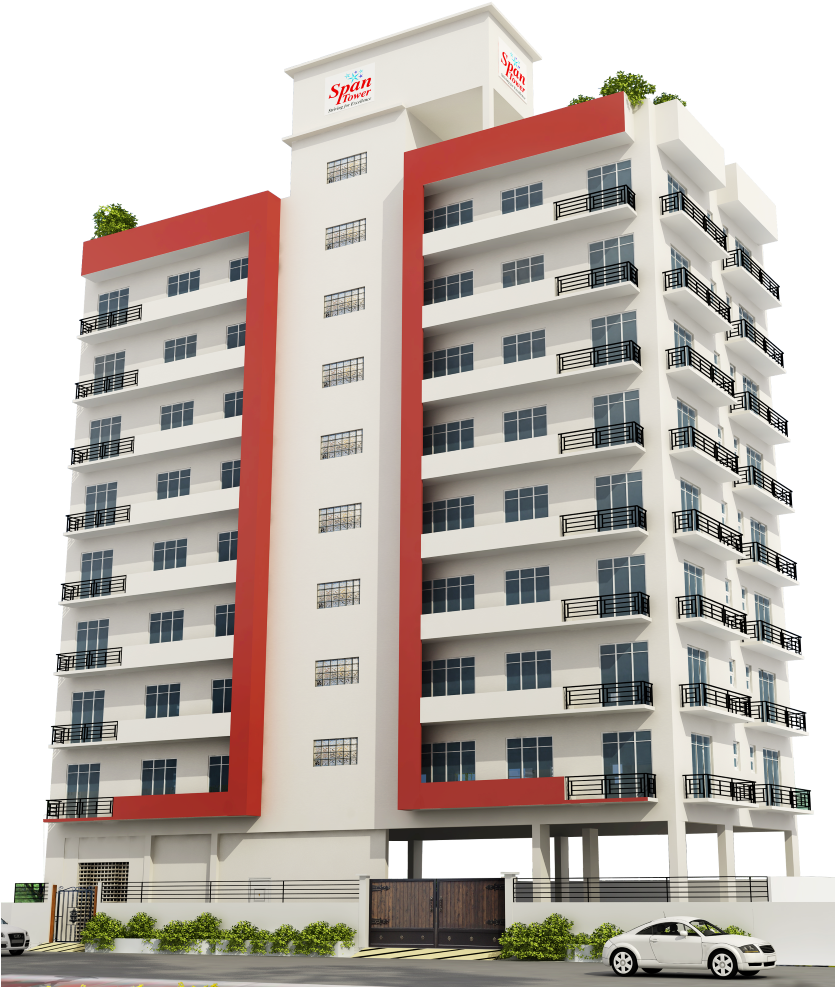 Completed Project > Span Tower - Tower Block (834x1012), Png Download