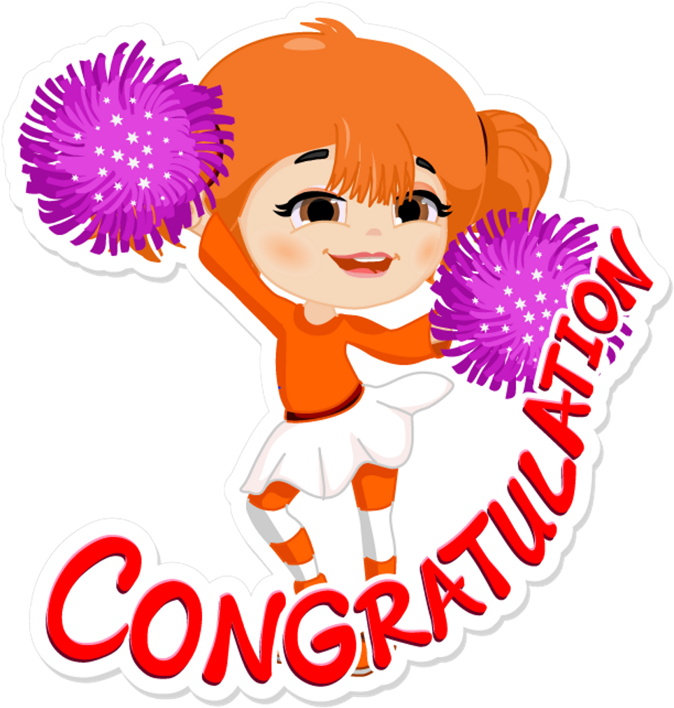 Download Congratulation Sticker - Cartoon | Transparent PNG Download ...