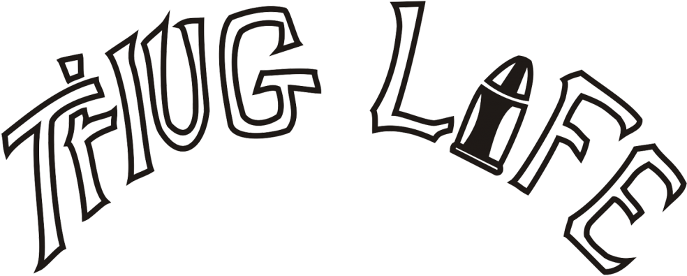 Thug Life Text Png Clipart - Thug Life Tattoo (1024x453), Png Download