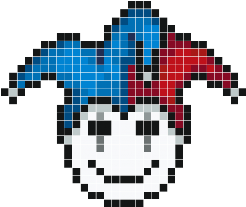 Joker Face - Pixel Art Joker Face (350x450), Png Download
