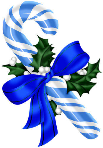Candycane 2 - Blue Candy Canes Christmas (349x500), Png Download