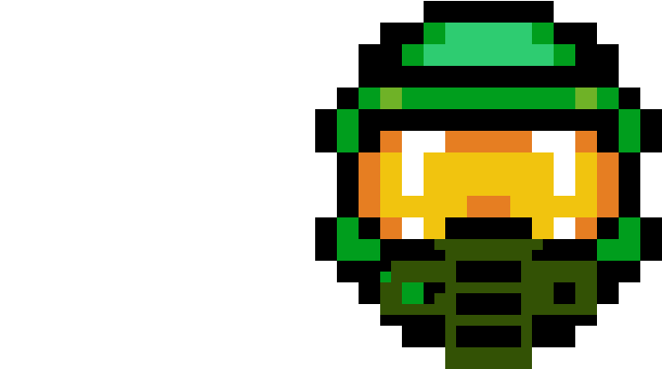 Doom Guy - Halo Pixel Art (1200x1200), Png Download