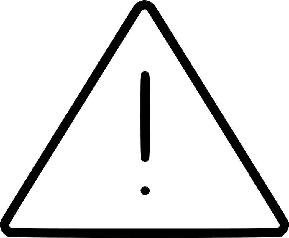 Construction Warning Sign - White Warning Icon Png (980x808), Png Download