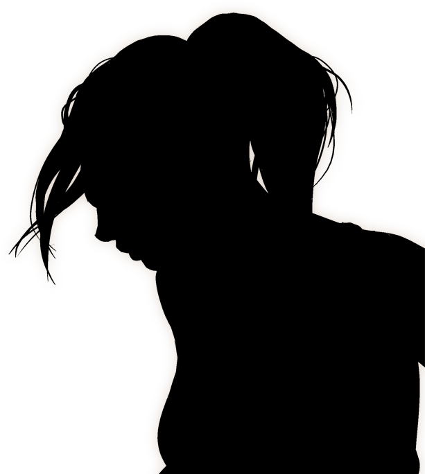 Sad Girl Silhouette Transparent Background (613x684), Png Download