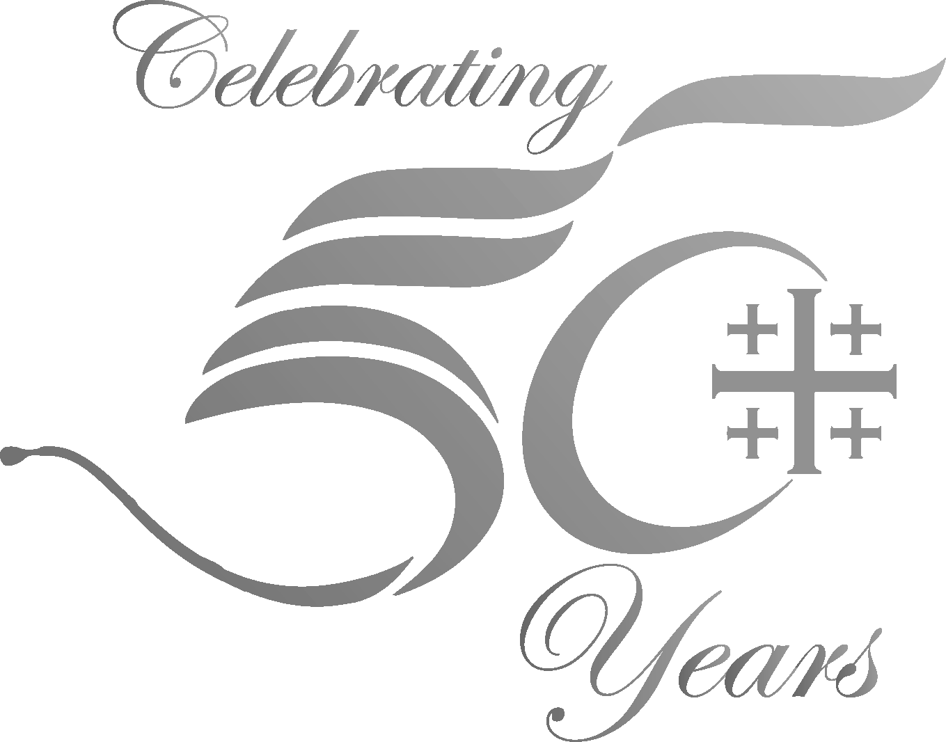 50th Anniversary Logo Transparent Grayscale - Ferrum College (1359x1066 ...