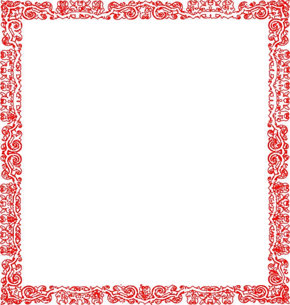 Border Designs Patterns Png - Red Page Borders Png (570x599), Png Download