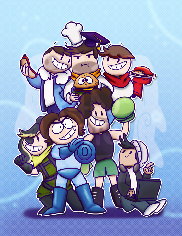 Mega Grumps Mini Print - Cartoon (900x900), Png Download