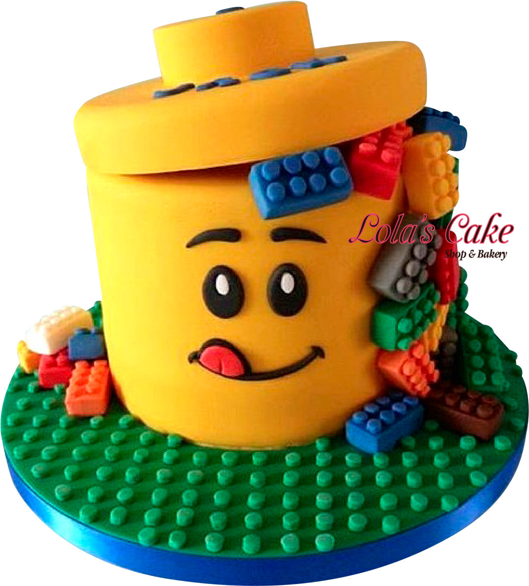Lego Head Cake - Green Eyed Lego Head (1103x1276), Png Download