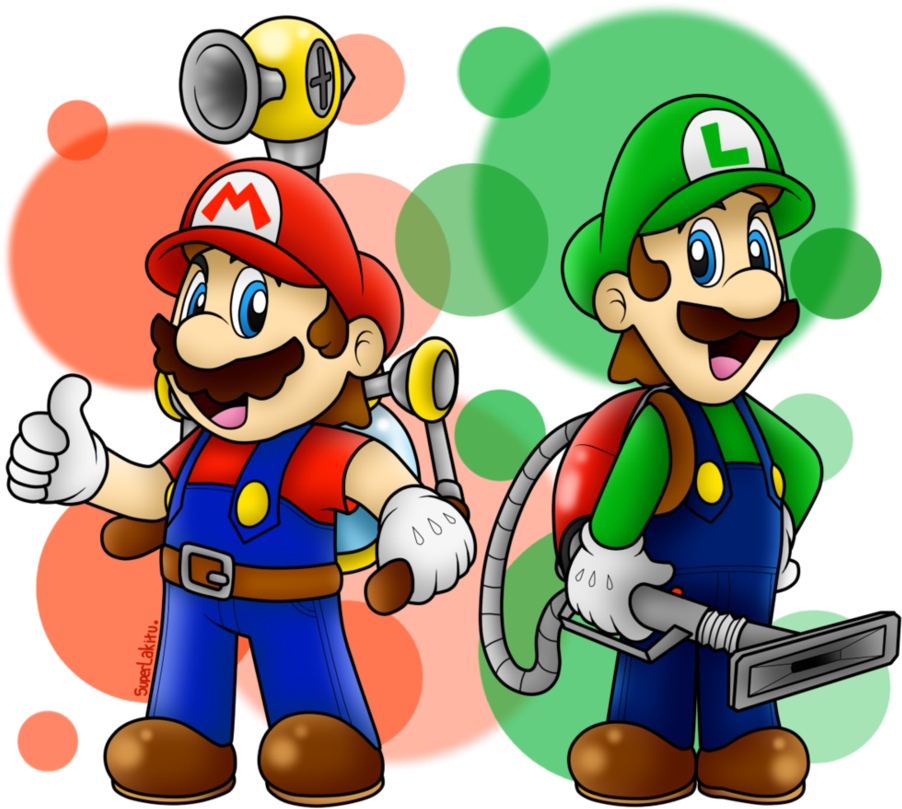 Mario Fire Luigi Thunder (943x847), Png Download