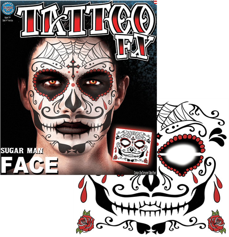 Face Tattoo Transfers (741x1174), Png Download