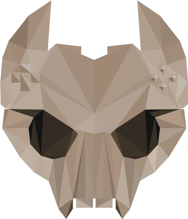 Skull Gamer Mask - Origami (900x900), Png Download