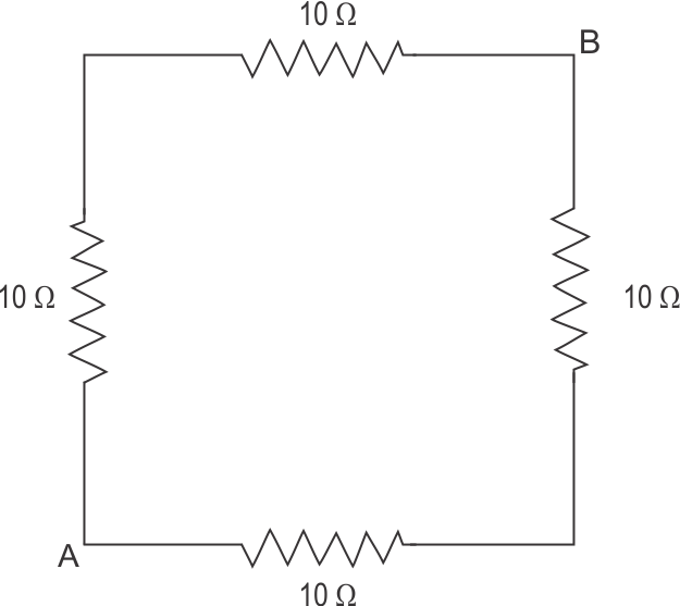 Four 10 Ohm Resistors Are Connected To Form A Square - Resistors In ...