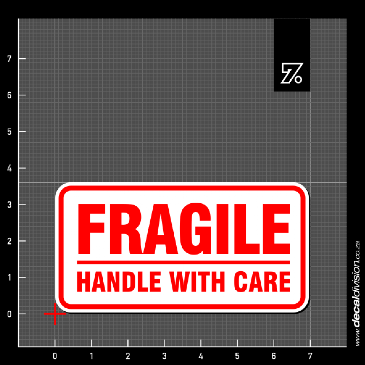Handle With Care Sticker (2500x1500), Png Download