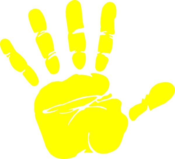 Transparent Yellow Hand Print (600x546), Png Download