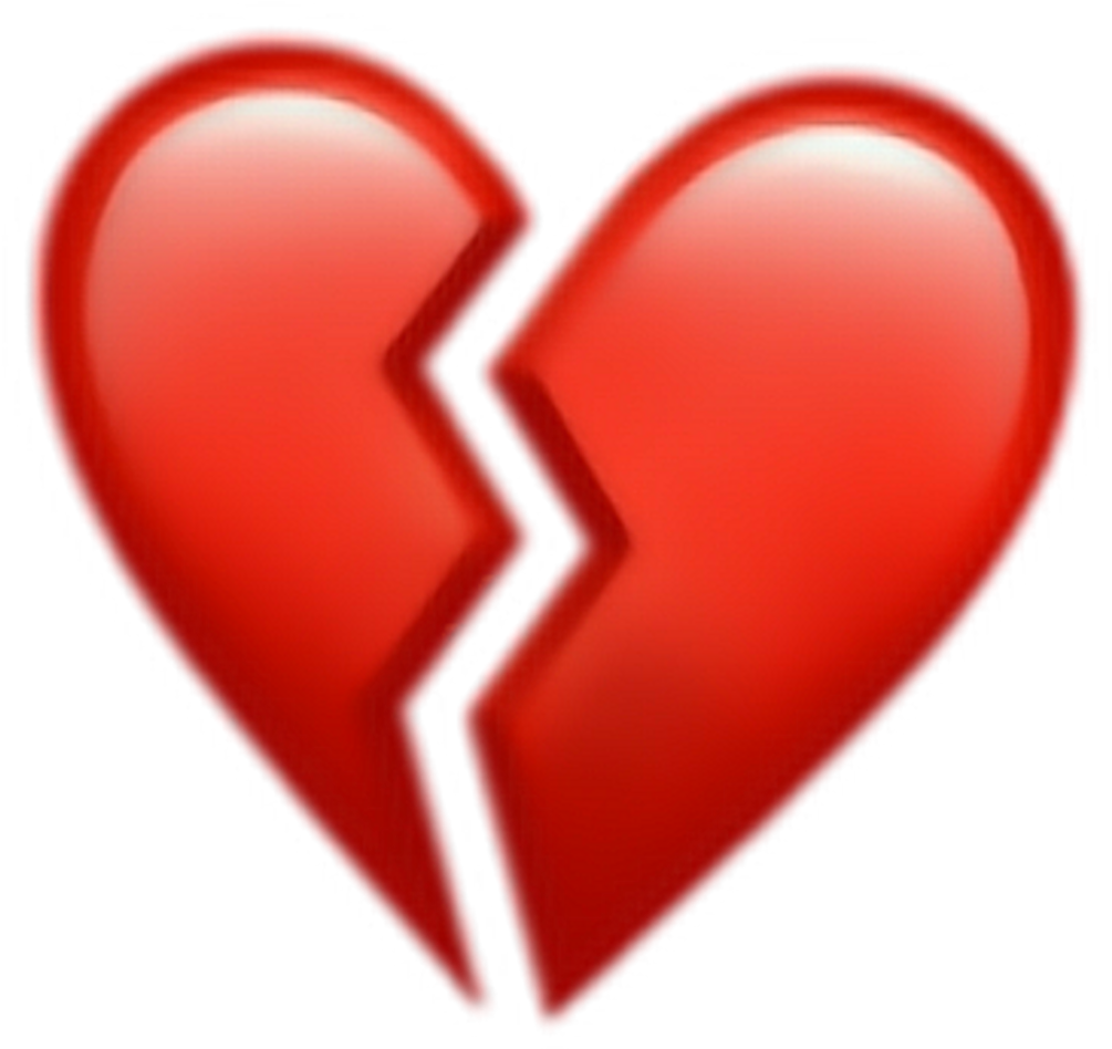 Download Corazón Sticker - Broken Heart Emoji Transparent | Transparent ...